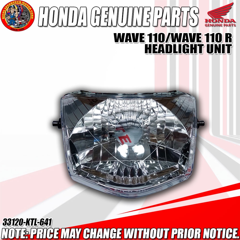 WAVE 110/110R HEADLIGHT UNIT (HPI) (GENUINE: 33120-KTL-641) | Shopee ...