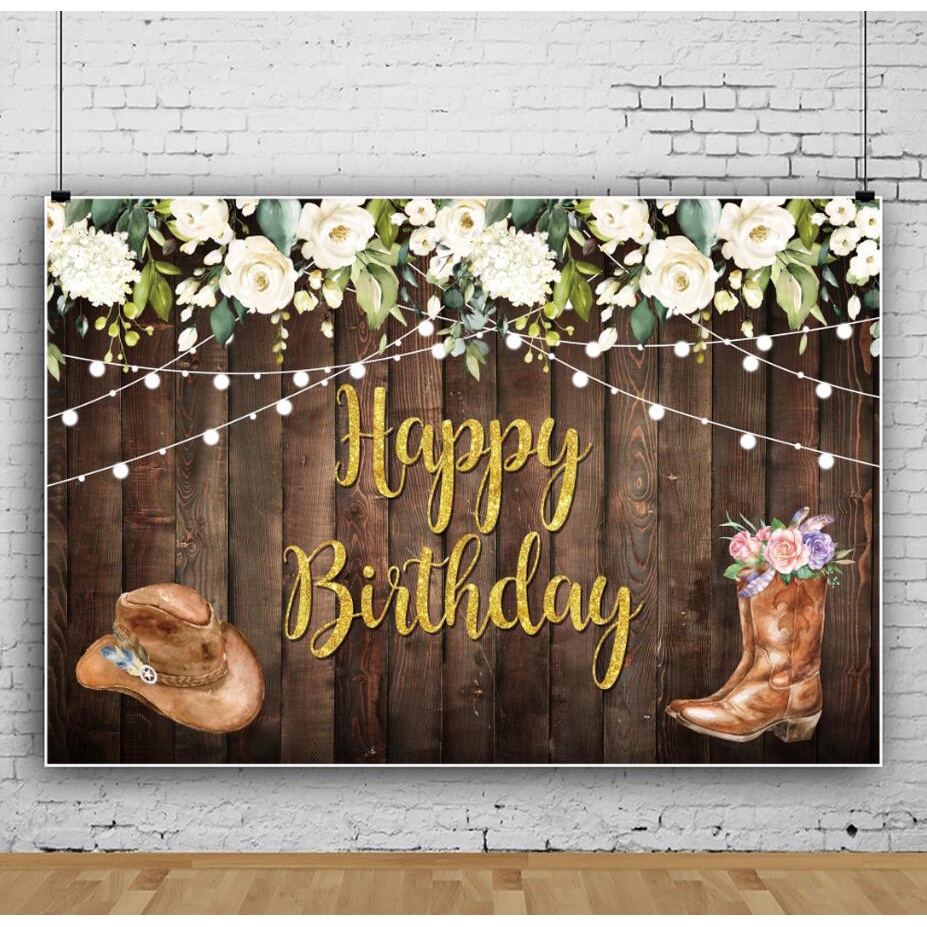 Cowboy Wild West Birthday Backdrop Western Cowboy Party Decoration ...