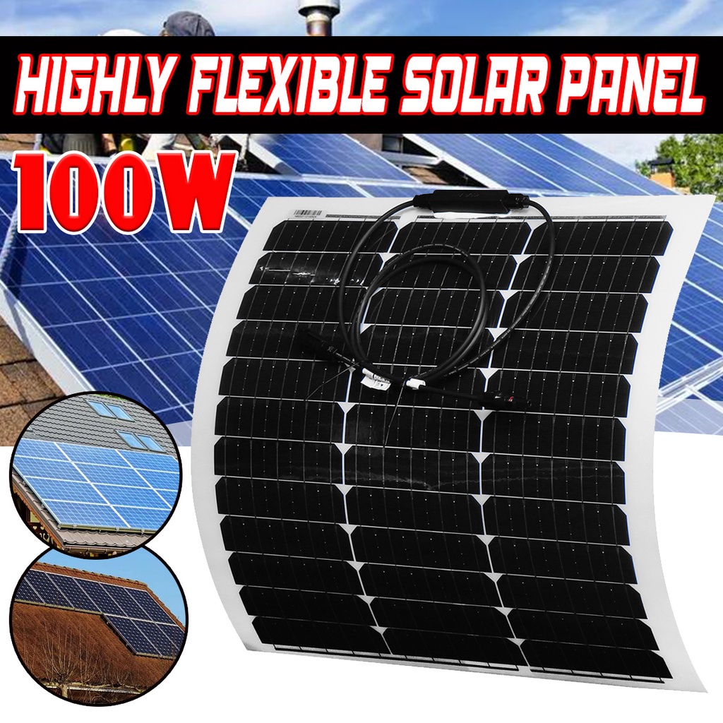 18.5V 100W Solar Panel High Efficiency Monocrystalline Cell Flexible ...