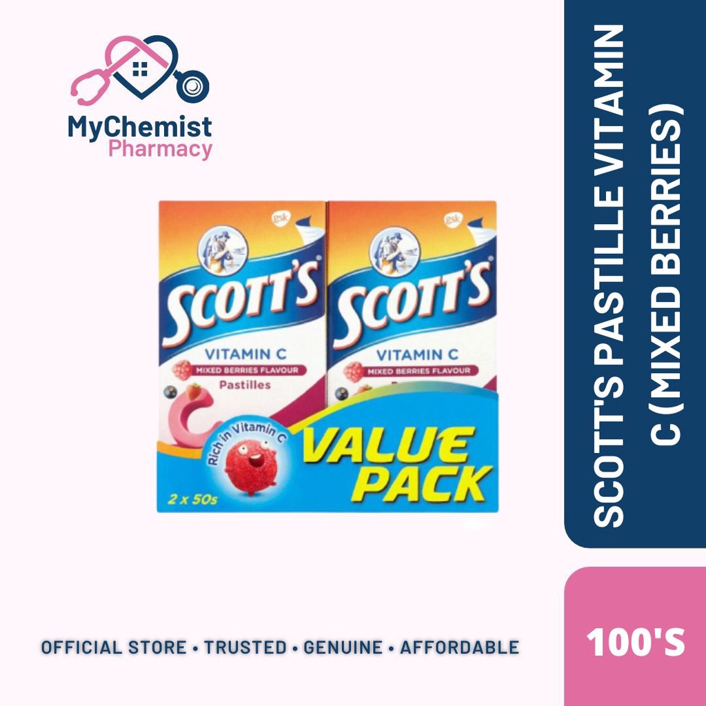 Scott's Pastille Vitamin C Twinpack 2 Bottle x 50's P(each / Orange ...