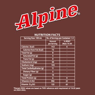 Alpine Full Cream Evaporated Milk 140ML | Shopee Philippines