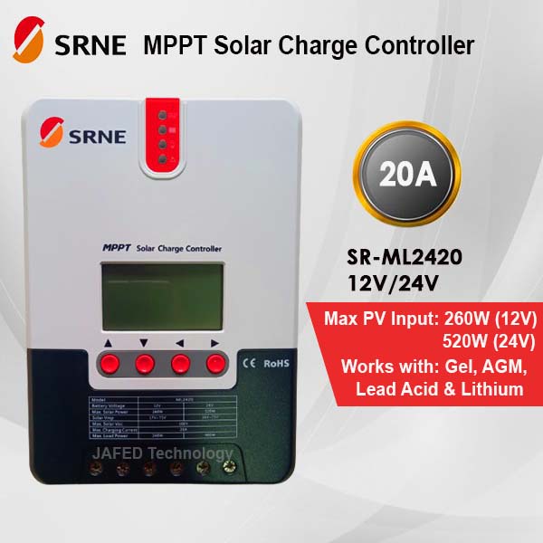 20A SRNE MPPT Solar Charge Controller 12V/24V Auto (ML2420) | Shopee Philippines