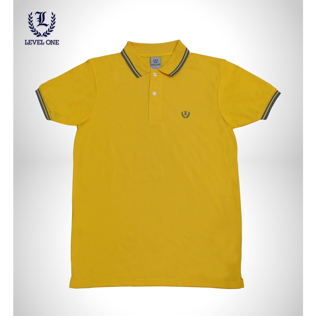 Level One Men's Twin Stripes Same Color Polo Shirt w/ "L" Crest ...