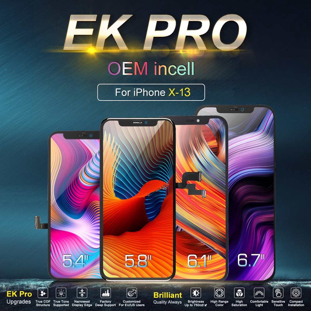 EK Pro incell For iPhone X XR XS MAX 11 12 Pro Max 13 LCD Display Touch ...