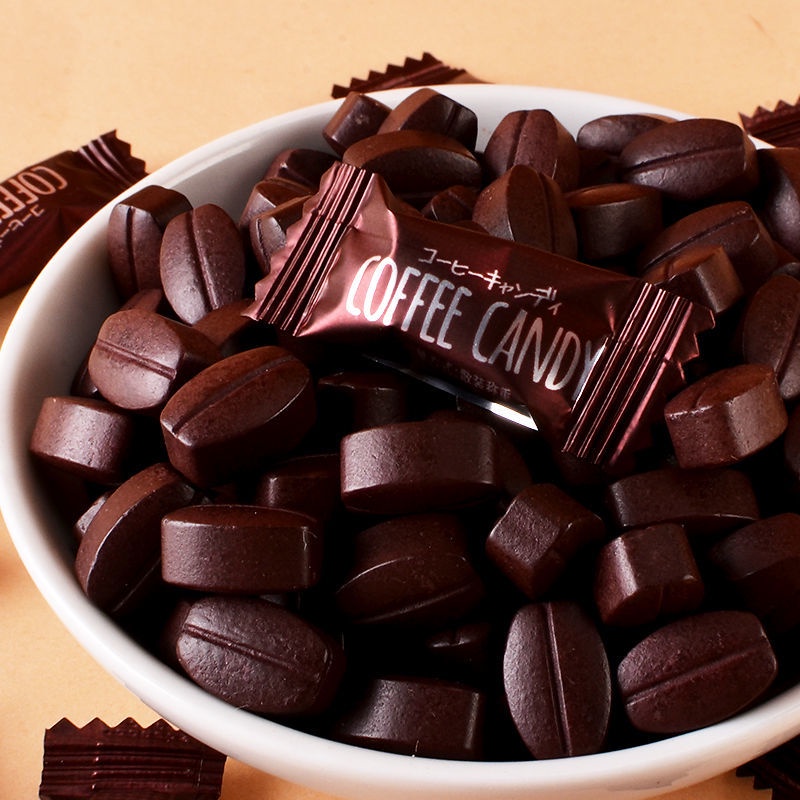 100 Pieces Extra Strong Instant Black Coffee Bean Candy Chewable Coffee ...