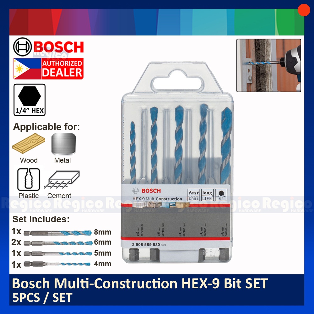 Bosch Multi-Construction HEX-9 Drill Bit Set #589530 Regico Hardware ...