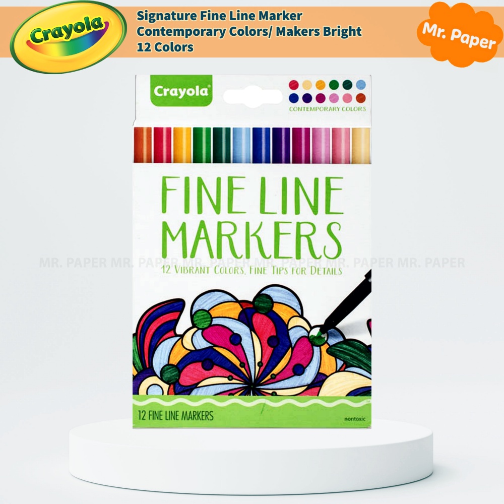 Crayola Signature Fine Line Marker Contemporary Colors/ Makers Bright ...