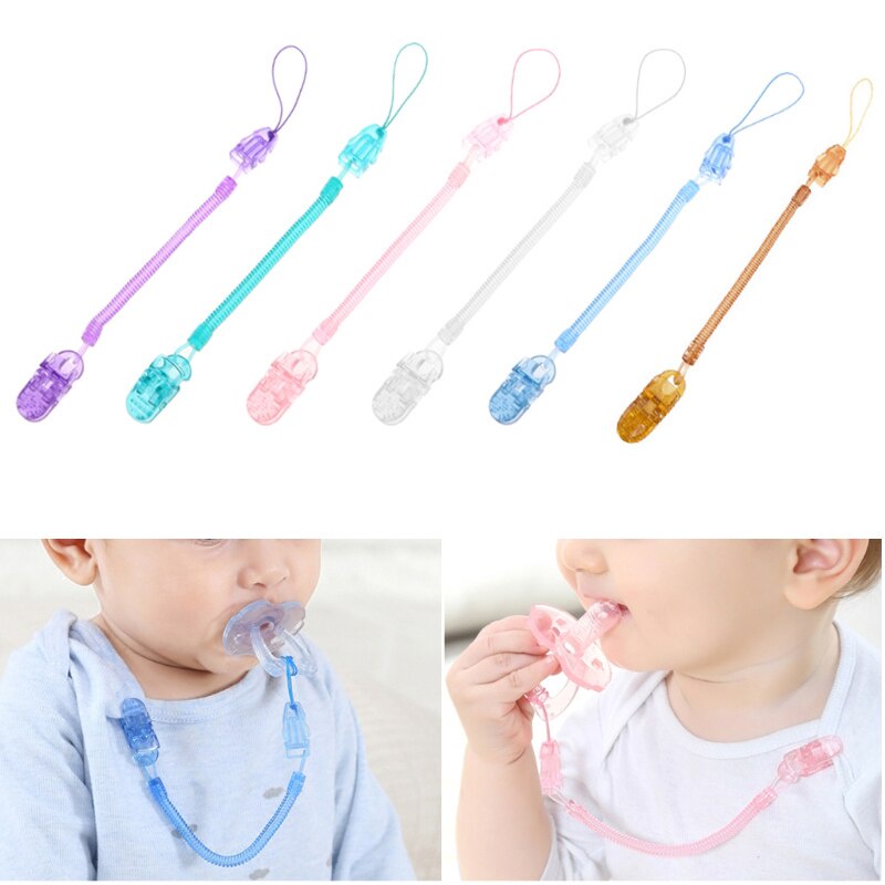 Baby Infant Toddler Dummy Pacifier Spring Soother Nipple Clip Chain ...