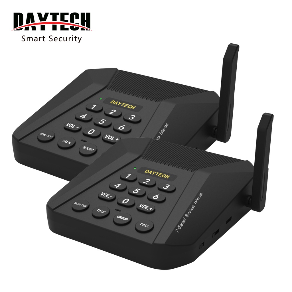 Daytech Wireless Office Intercom System Type-C Charging Multi-channel 1.5KM Long Range No Phone ...