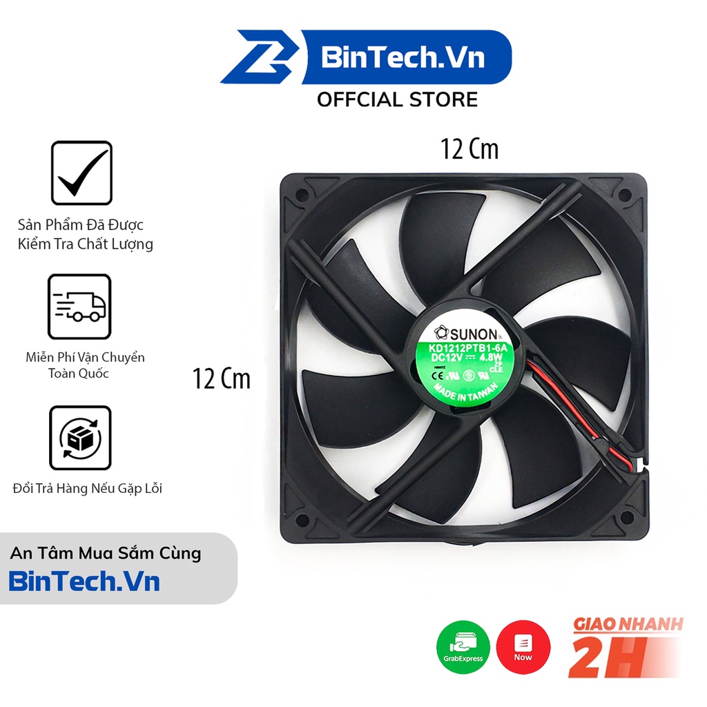 Sunon 2500-3000RPM Computer Cooling Fan 12V 3-4.8W 12x12x2.5CM PC ...