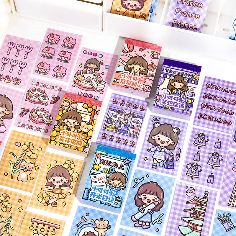 Small Bubu daily series stickers cute cartoon students mini hand ...