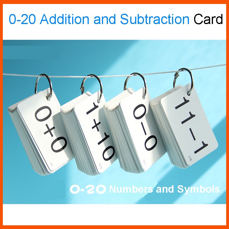 260 Cards 0-20 Math Flashcards Addition & Subtraction Mental Arithmetic ...