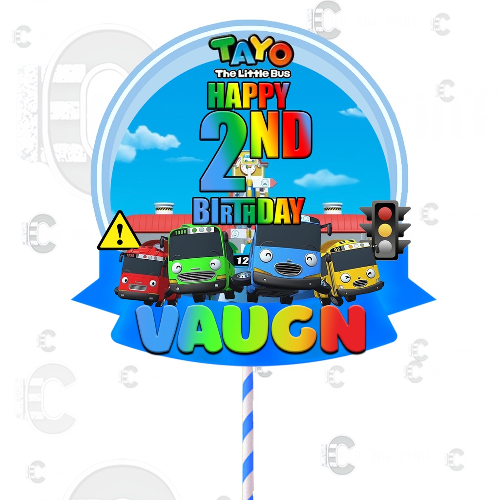 Personalized/Customized Tayo Bus Theme Cake Topper for DIY Party ...
