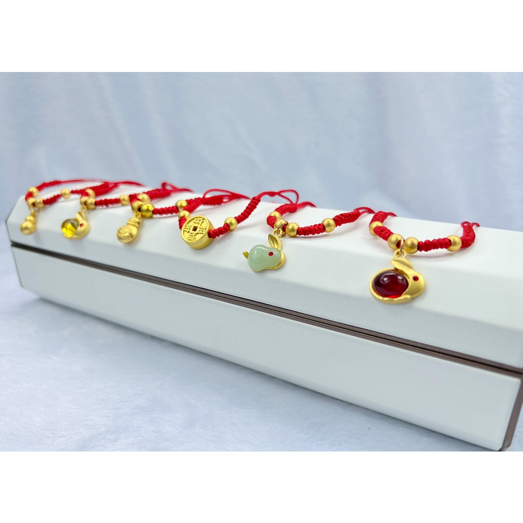 2023 Year of the Rabbit Red String Bracelet Good Luck Jade Rabbit ...