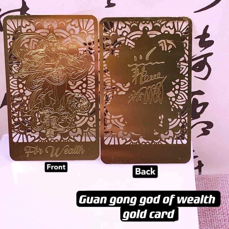 (wikacharms) guan gong God of wealth gold card | Shopee Philippines