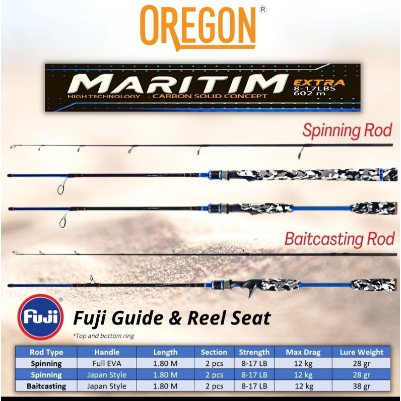 Oregon Maritime Spinning Fishing Rod Fuji Drag 12kg | Shopee Philippines