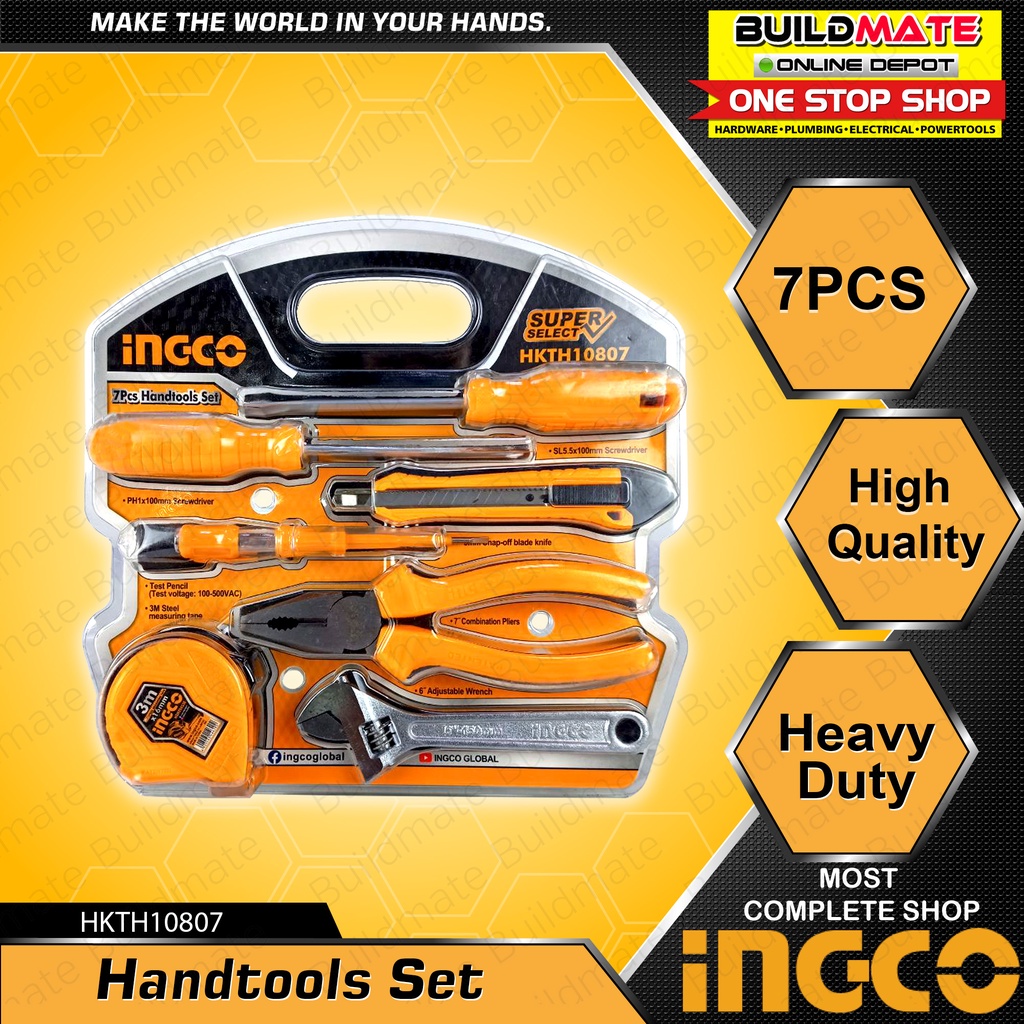 INGCO Hand Tools Set 7PCS/SET HKTH10807 •BUILDMATE• IHT | Shopee ...