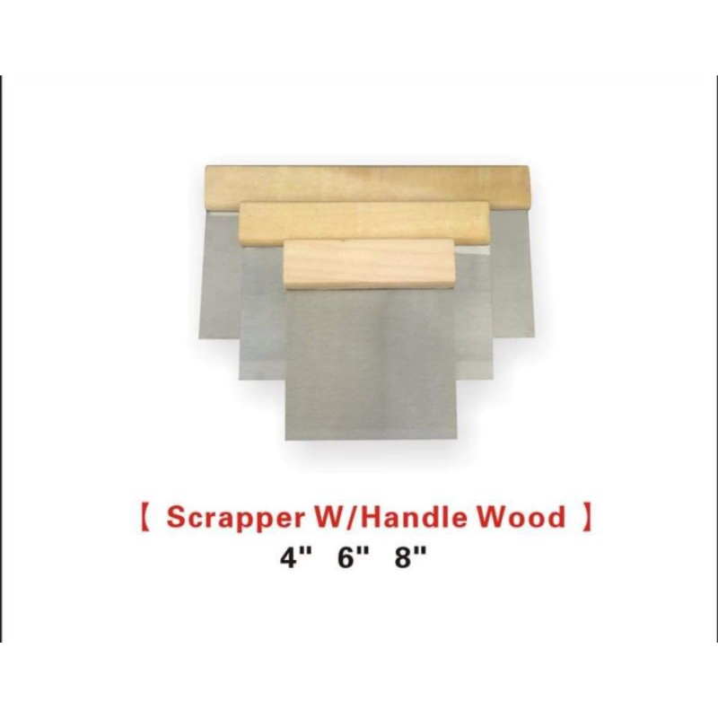 Putty knife wall Scrapper w/handle wood Paleda 4"6"8"(1pcs) | Shopee ...
