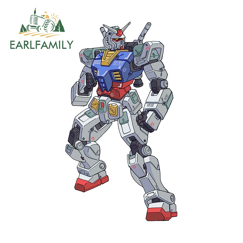 EARLFAMILY 13cm x 7.3cm Gundam Car Stickers Cute Creative Vinyl Anime ...