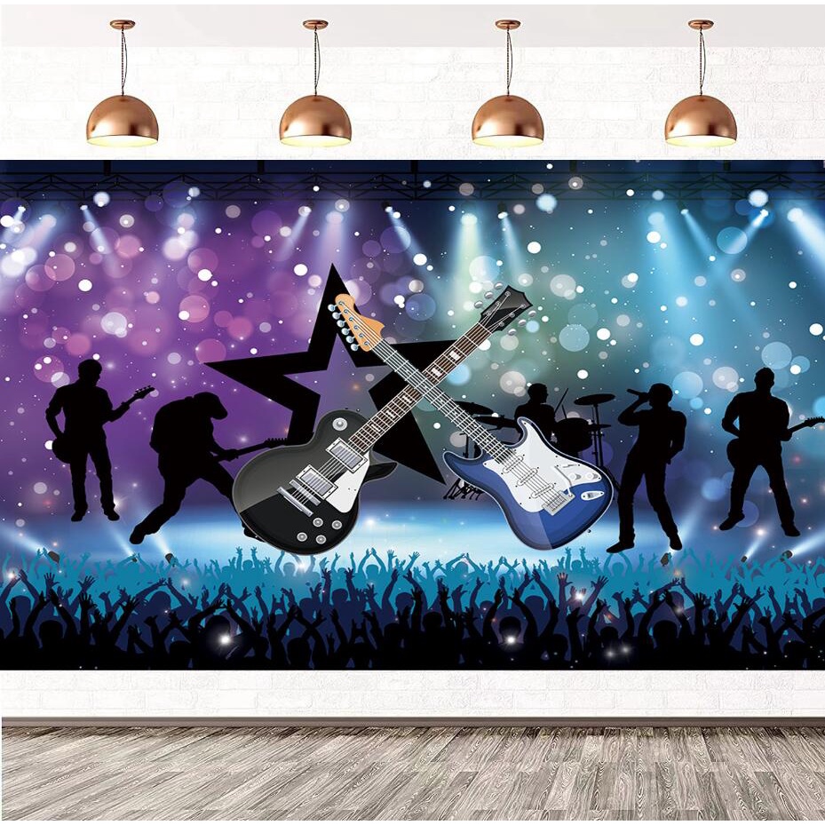 5x3ft Music Theme Backdrop Music Theme Celebration Party Decoration ...