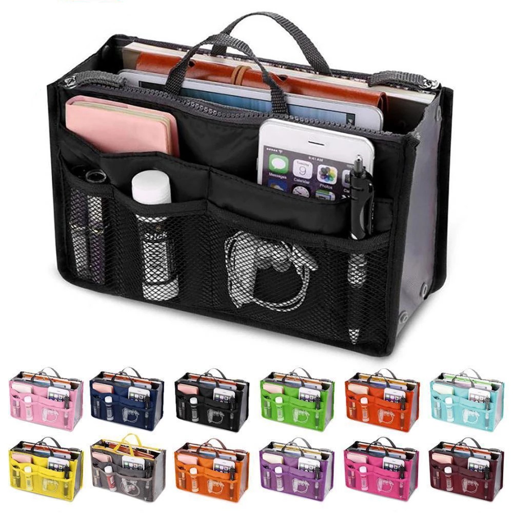 Organizer Insert Bag Women Nylon Travel Insert Organizer Handbag Purse ...