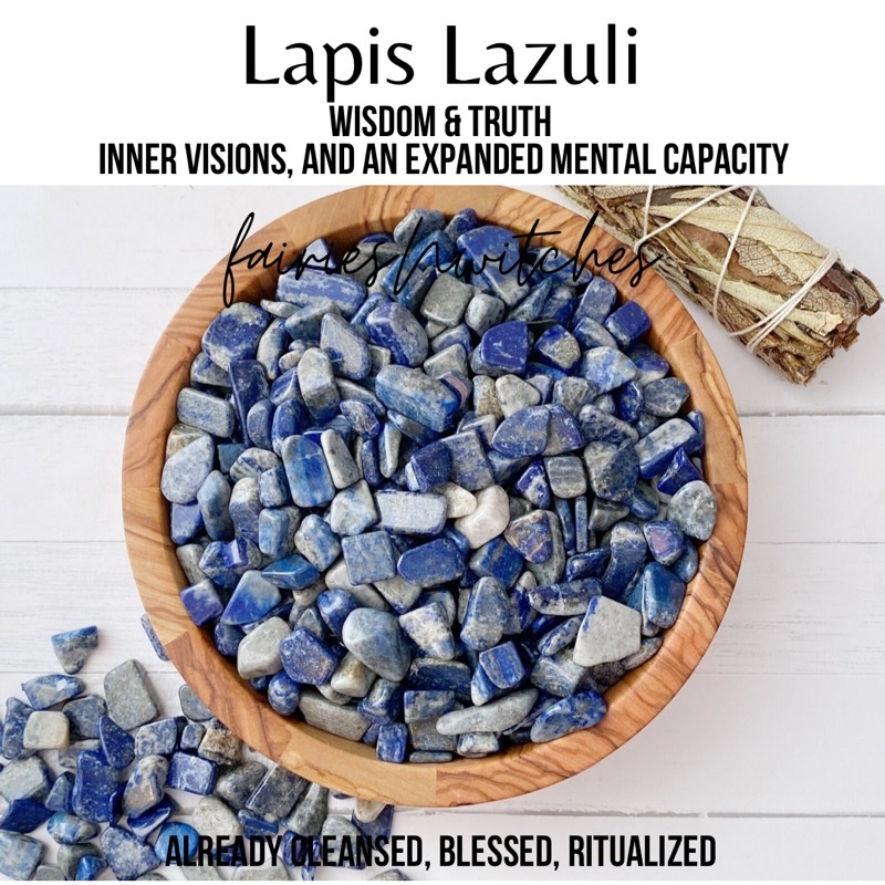 10 grams REIKI Tumbled Lapis Lazuli Chip Stones for dreaming and ...