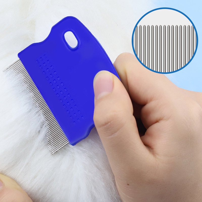 Pet Flea Comb Stainless Steel Needle Dense Tooth Flea Removal Dog Grate ...
