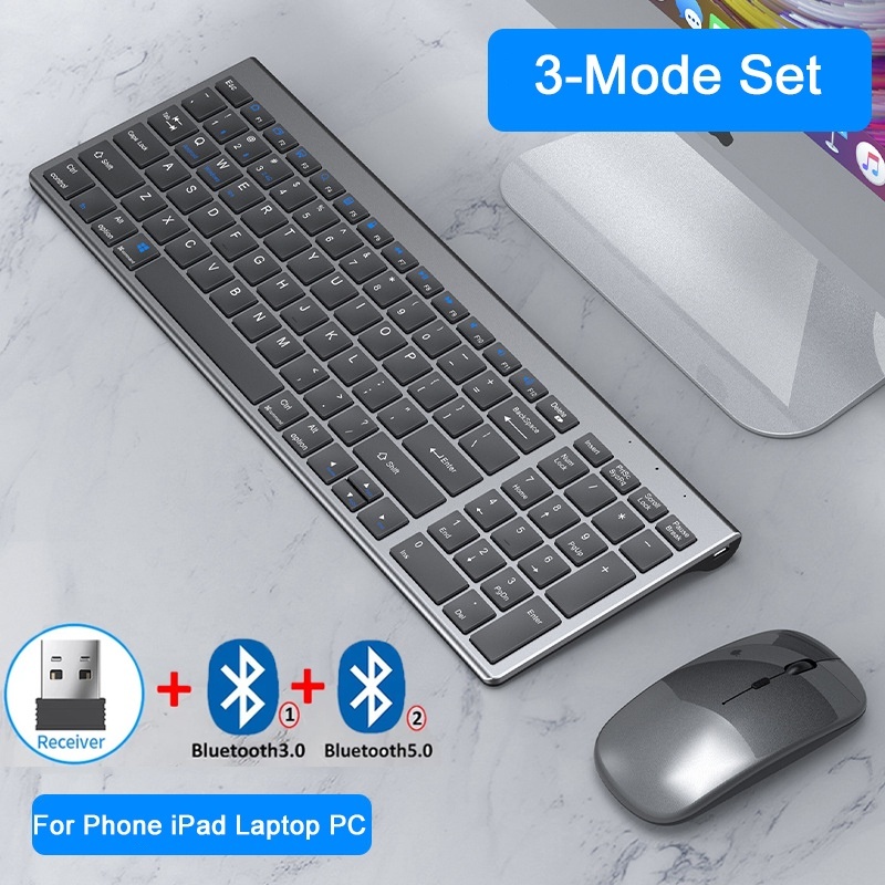 Three-mode Wireless Bluetooth Keyboard Mute Keyboard And Mouse ...