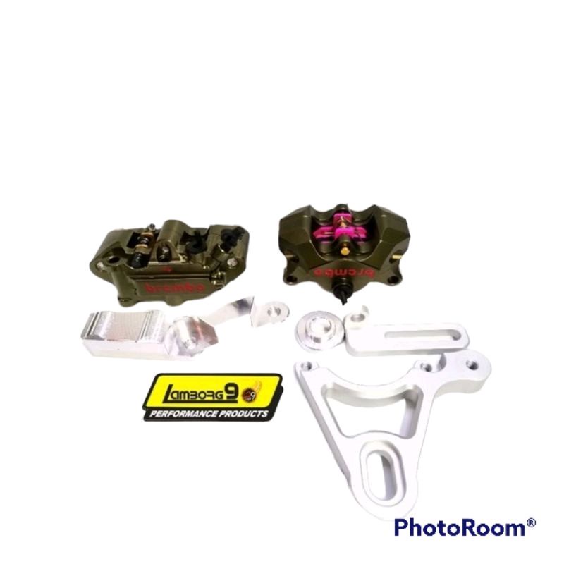 Sniper 150 4 pot caliper front and 2 pot rear caliper set with bracket ...