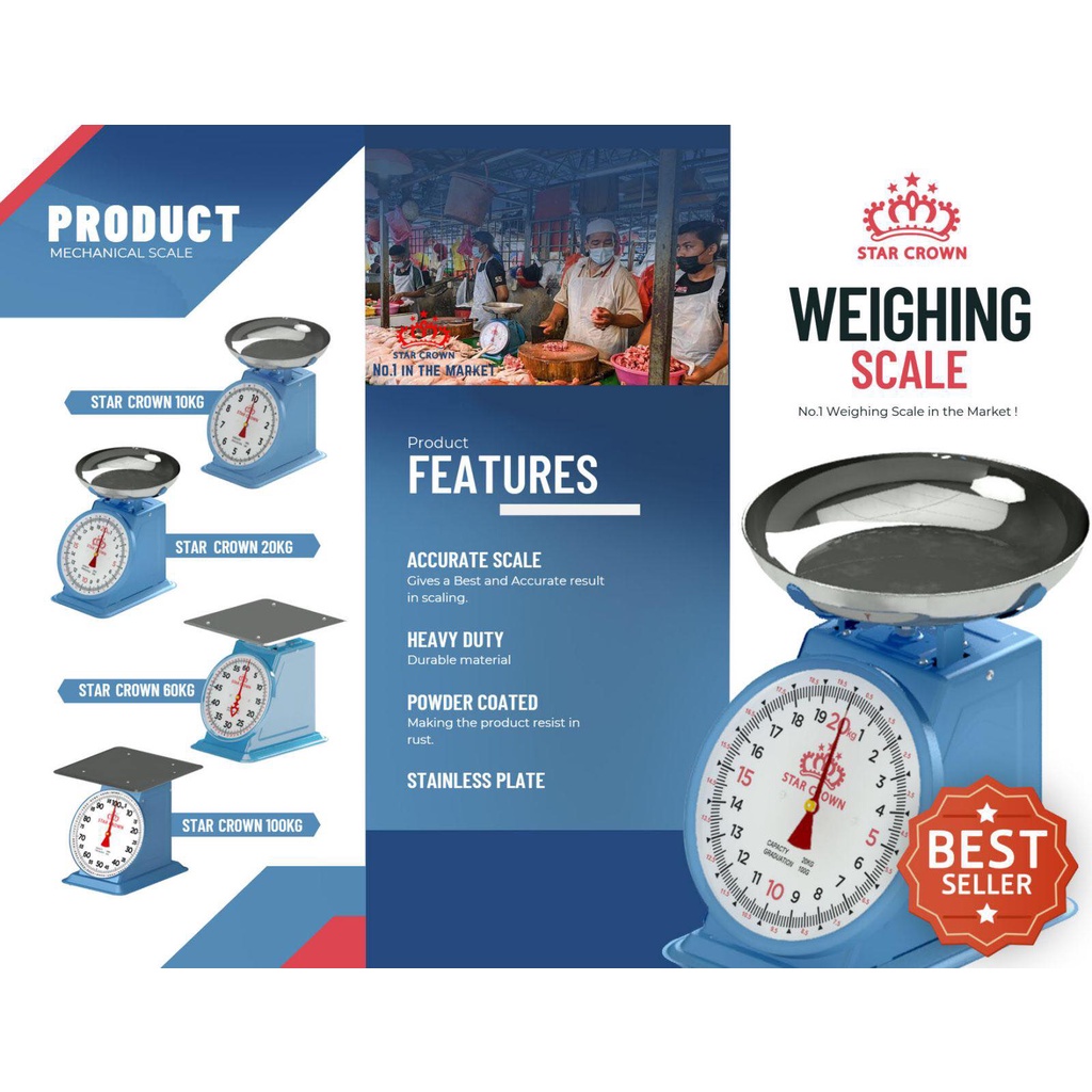 Table Scale 60kg Flat Timbangan Weighing Platform Scale Kitchen Scales ...