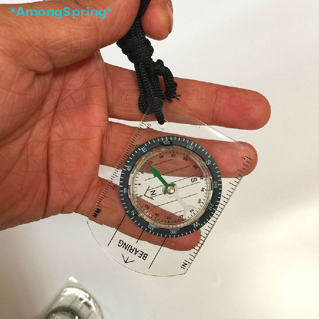 AmongSpring> OutdoorCamping Hiking Transparent Plastic Compass ...