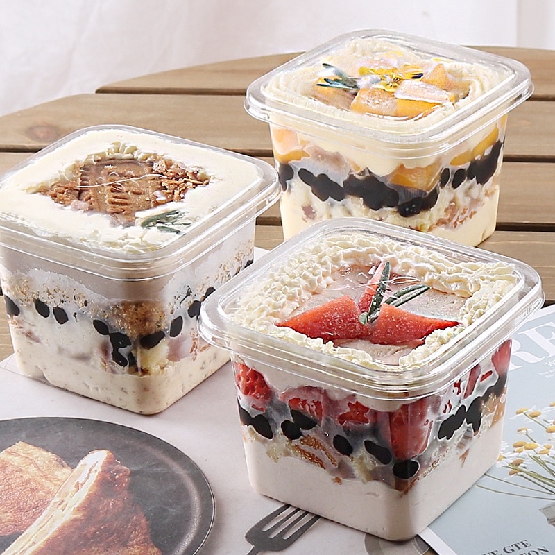 10pcs Square Deli Container with Lid Dessert Container | Shopee Philippines