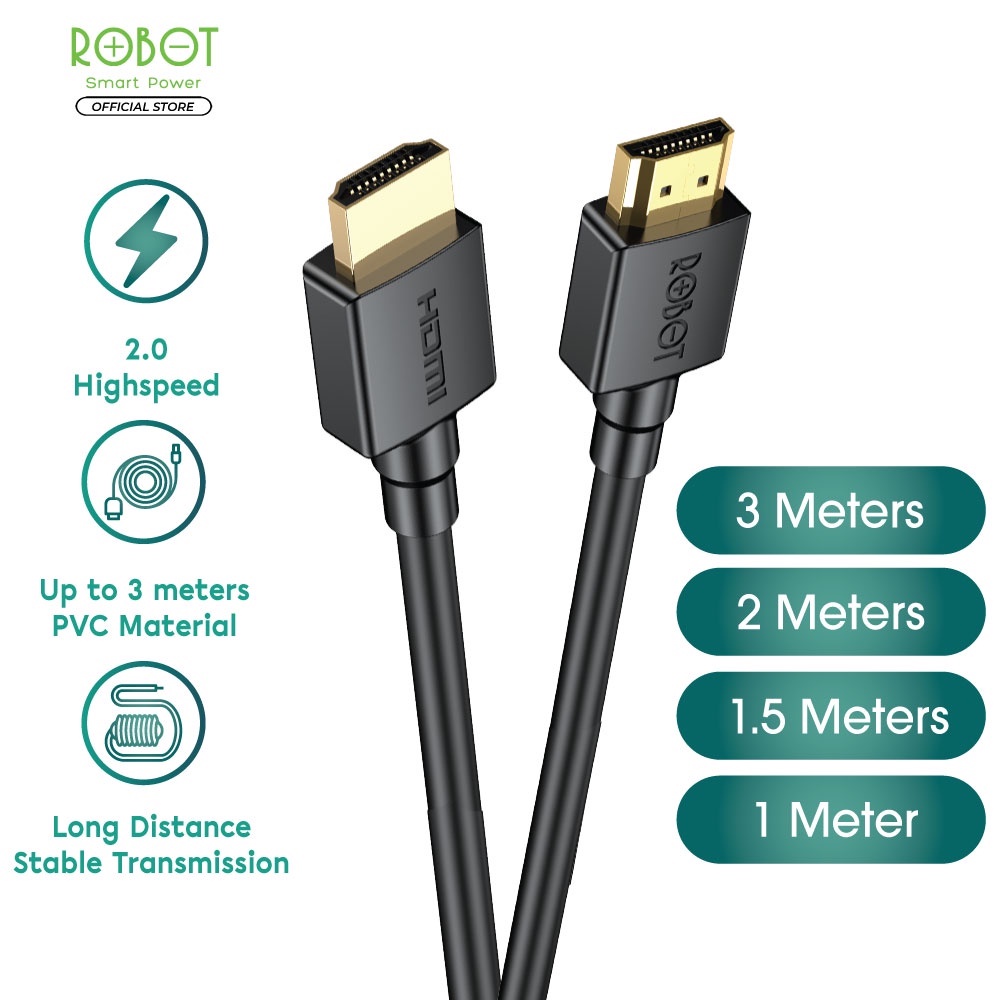 Robot RFH 1M 1.5M 2M 3M High Definition HDMI to HDMI Port – 12 Months ...