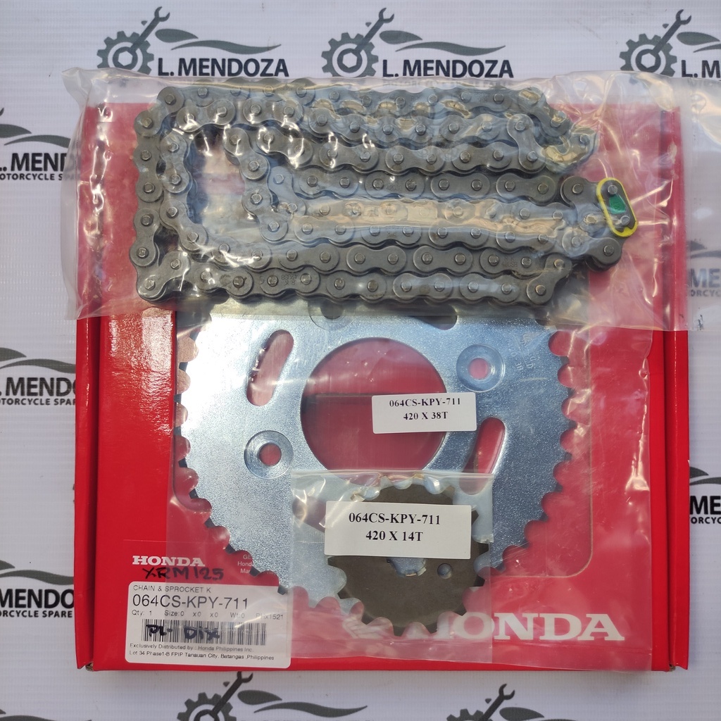 Honda XRM 125 Chain Sprocket Set 14T 38T 420 Genuine 064CS-KPY-711 ...