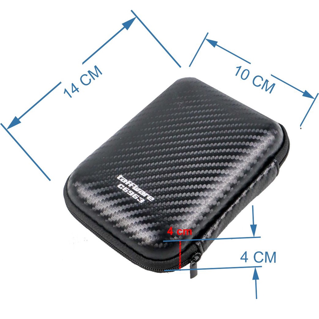 Hard Disk Wallet - Storage Cover TAFFWARE CARBON C6963 SHOKCPROOF CASE ...