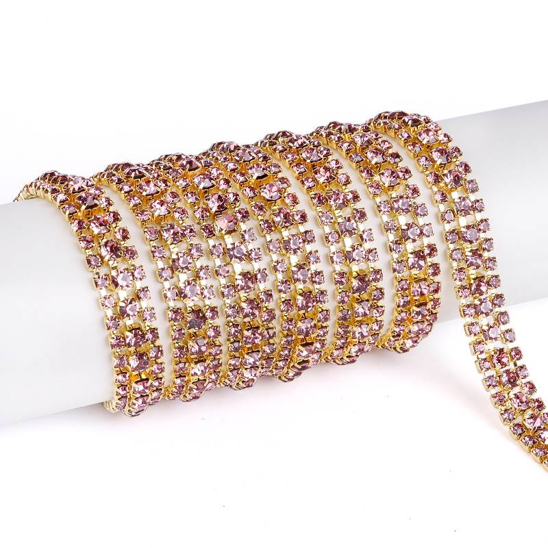 QIAO 1Yard Rhinestones Trimming Chain Crystal Glitter Stones Sewn ...