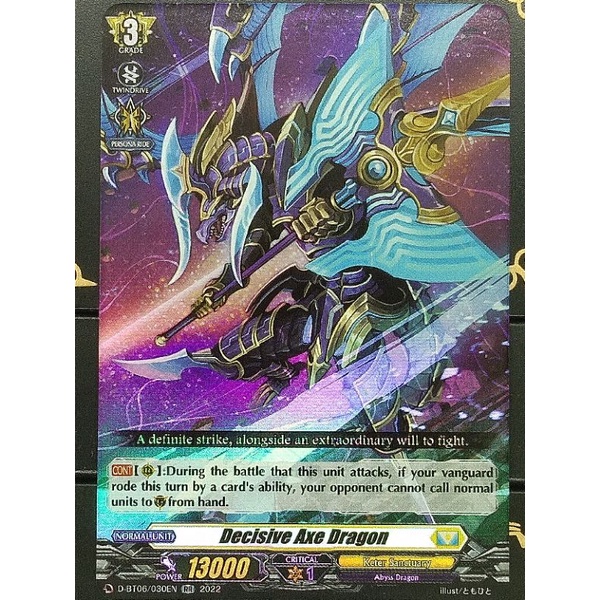 Decisive Axe Dragon (D-BT06/030EN RR) - Cardfight!! Vanguard OverDress [DBT06] | Shopee Philippines