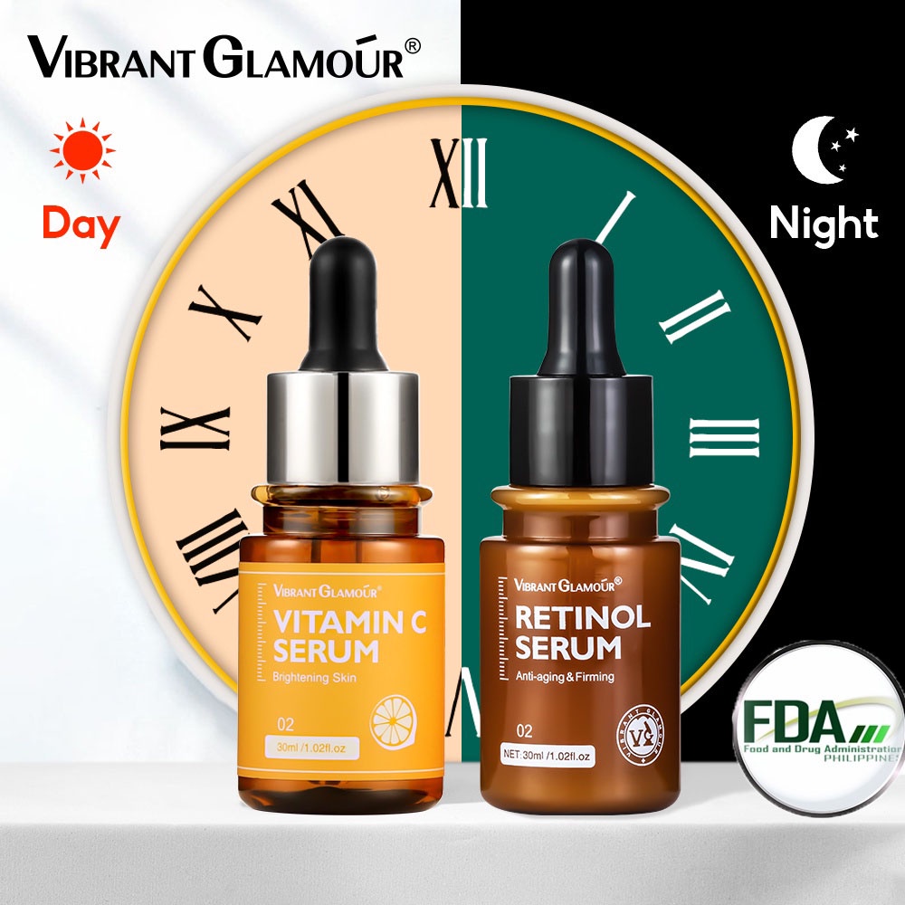 VIBRANT GLAMOUR FDA Naturals Retinol serum + Vitamin C Face serum Set ...