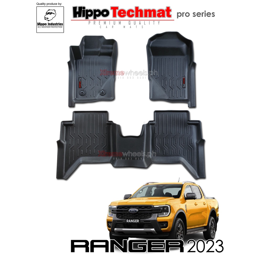 All New Ford Ranger 2023-2025 Thailand Made Pro Serries Hippo Techmat Deep Dish Matting 1st-2nd ...