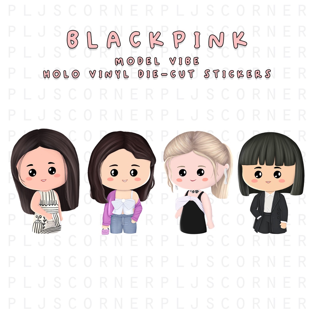 BLACKPINK MODEL VIBE Vinyl Holo Die-cut Stickers, Laptop Stickers ...
