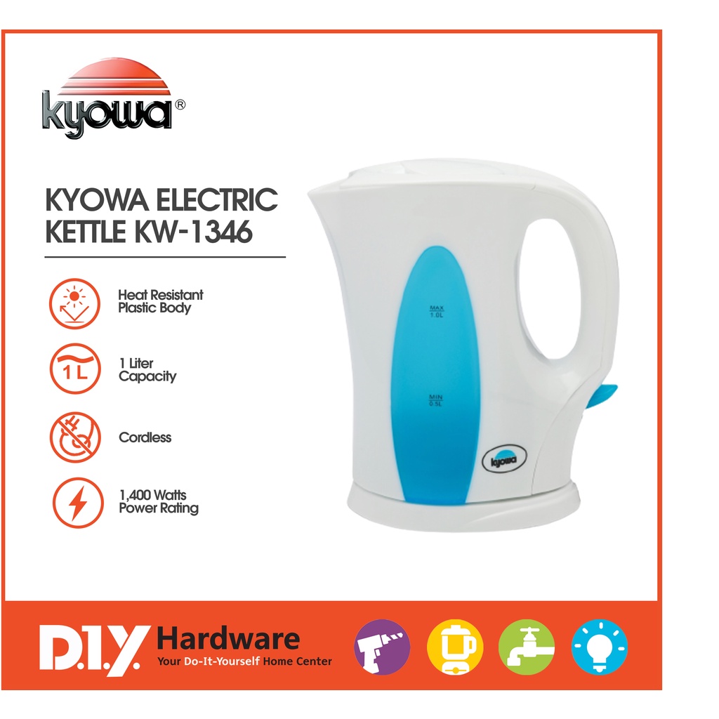 Kyowa Electric Kettle 1 Liters Capacity KW-1346 (RANDOM COLOR) | Shopee ...