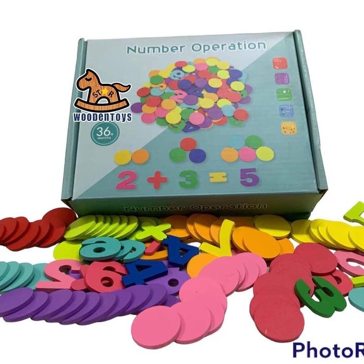 Wooden Number Operation Math Manipulatives Games for Elementary ...