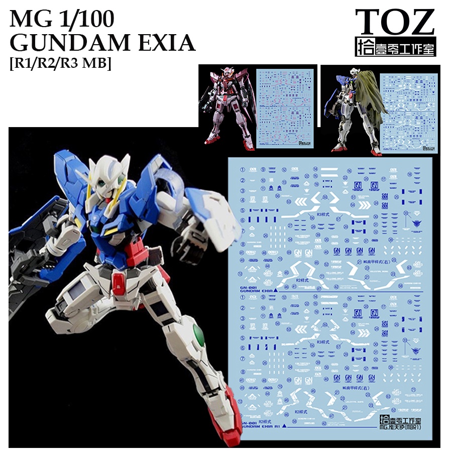[ TOZ ] MG01 MG 1/100 GUNDAM EXIA /TRANS AM R1/R2/R3/MB WATER SLIDE ...