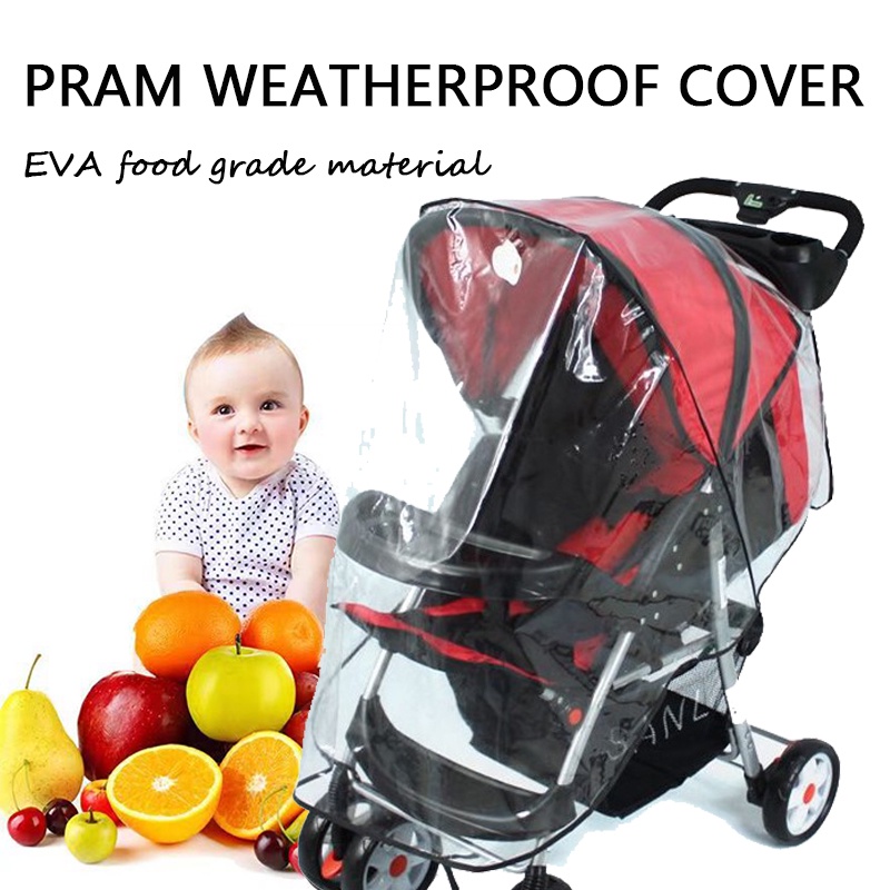 Baby Stroller Rain Cover EVAU-shaped Transparent Zipper Waterproof Rain ...