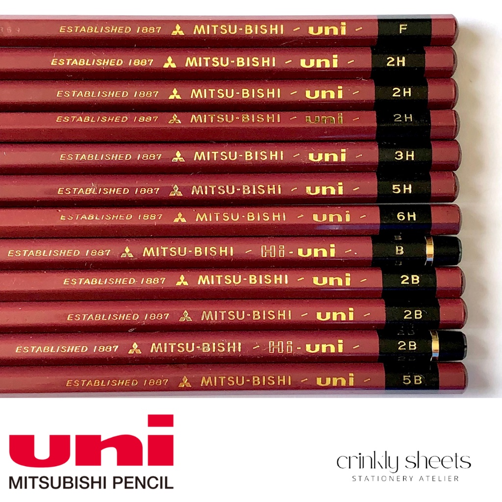Uni Mitsubishi Pencil for Sketching, Drafting, Writing and Everyday Use Unsharpened | Shopee ...
