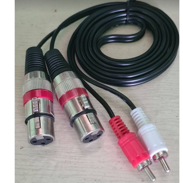 1.5m 4.9ft Copper Dual XLR Female to Dual RCA Male Audio Signal Patch ...