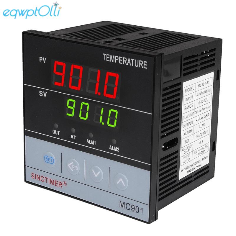 SINOTIMER MC901 Digital Waterproof PID Temperature Controller K Type PT100 Sensor Input Relay ...