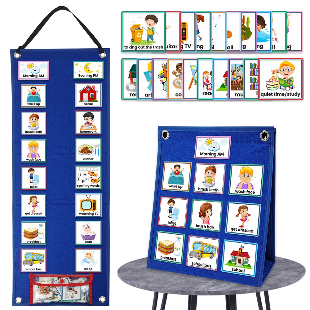 Foldable Kids Visual Plan Calendar Montessori Event Cognition Wall ...