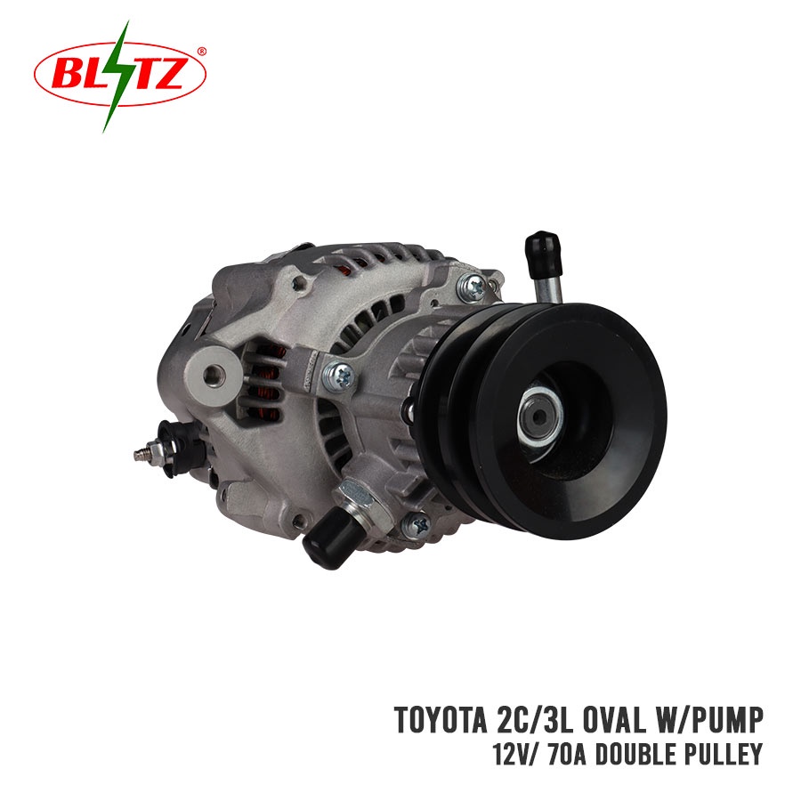 BLITZ ALTERNATOR ASSEMBLY /TOYOTA 2C/ 3L OVAL W/PUMP / 12V/70A /DOUBLE ...