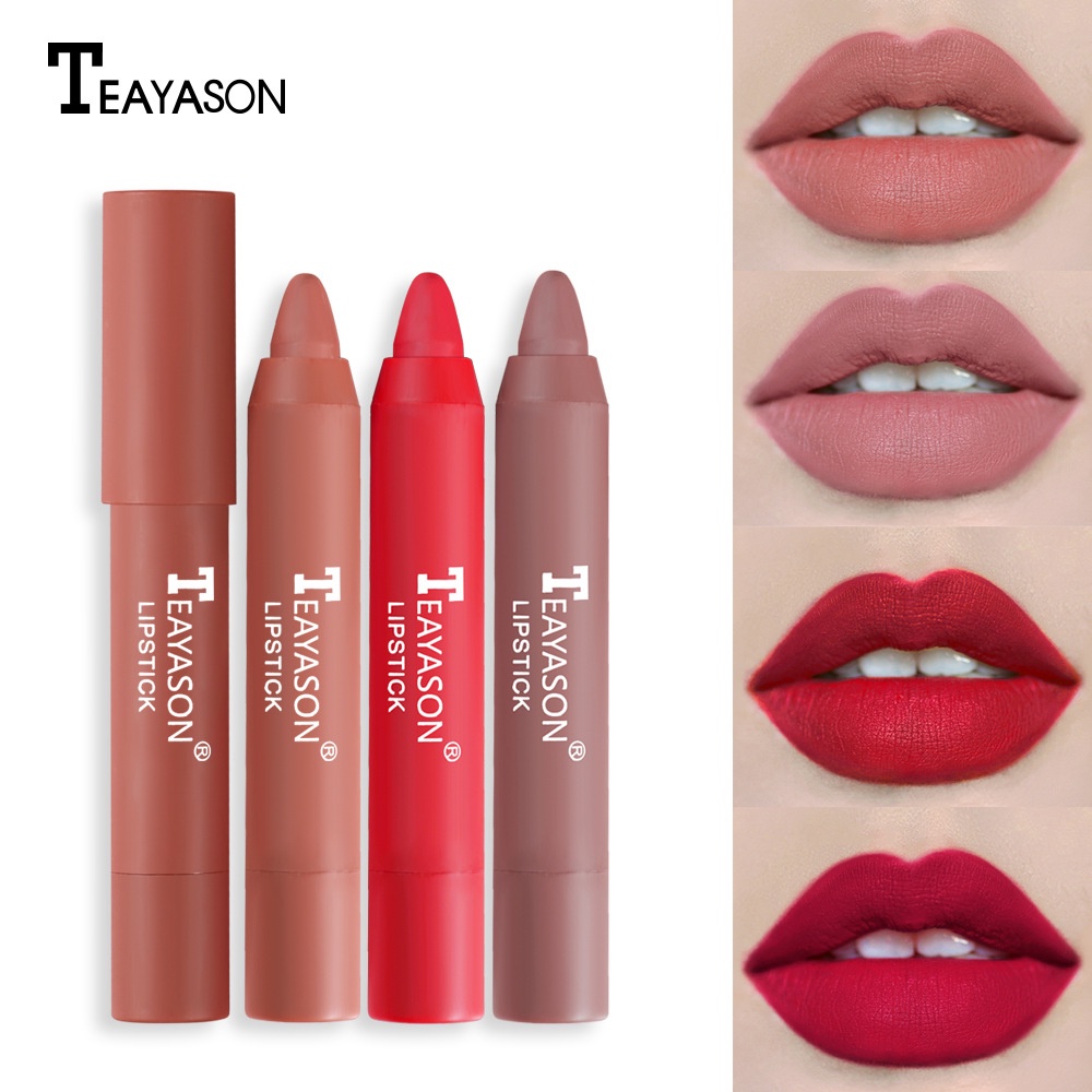 12 Colors Non-stick Lipsticks Waterproof Sexy Red Lip Gloss Lipstick ...